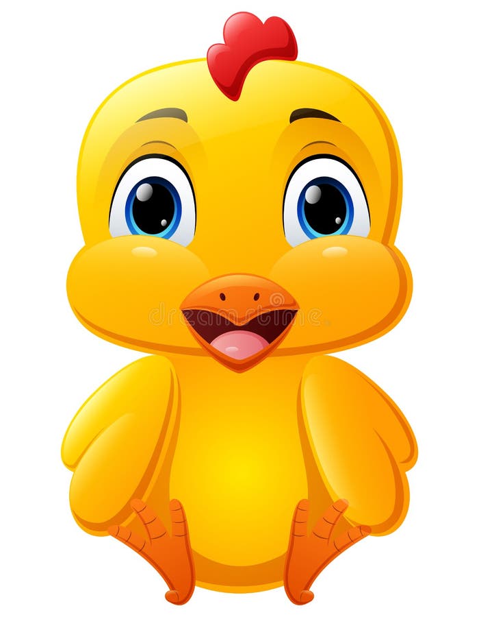 Cute Little Chick Cartoon Sitting Stock Vector - Illustration of animal ...