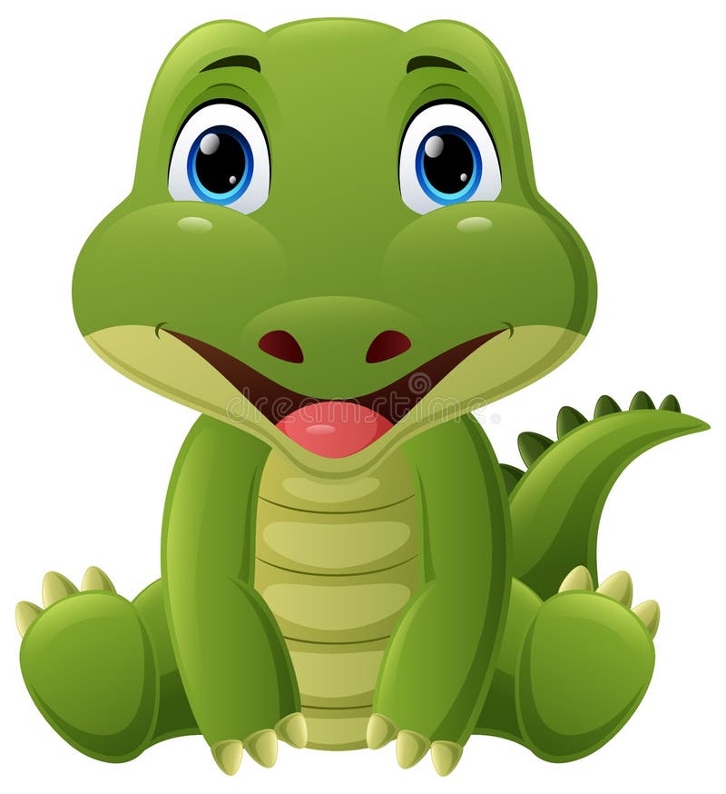Cute Baby Crocodile Cartoon Sitting Stock Vector - Illustration of cute ...