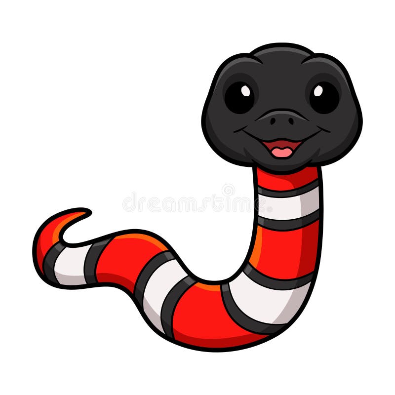 Cute Milk Snake or Milksnake Cartoon Stock Vector - Illustration of ...