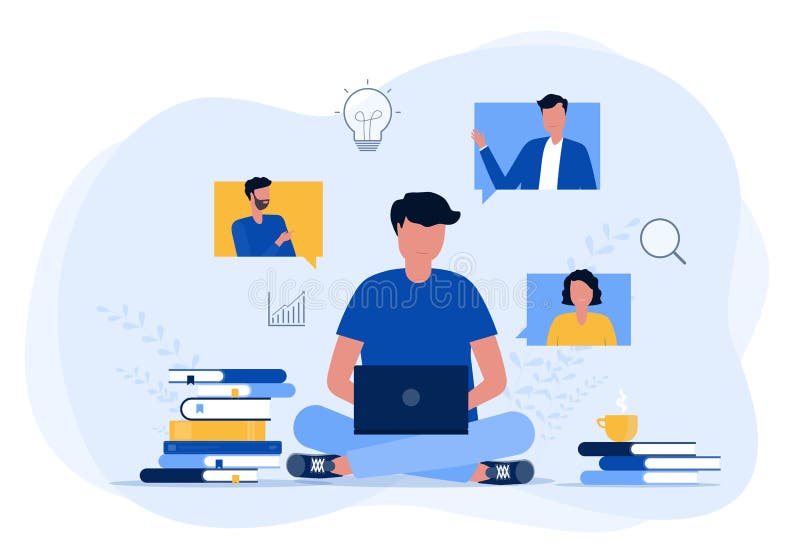 Vector Business Smart Working and Education with Online Video ...