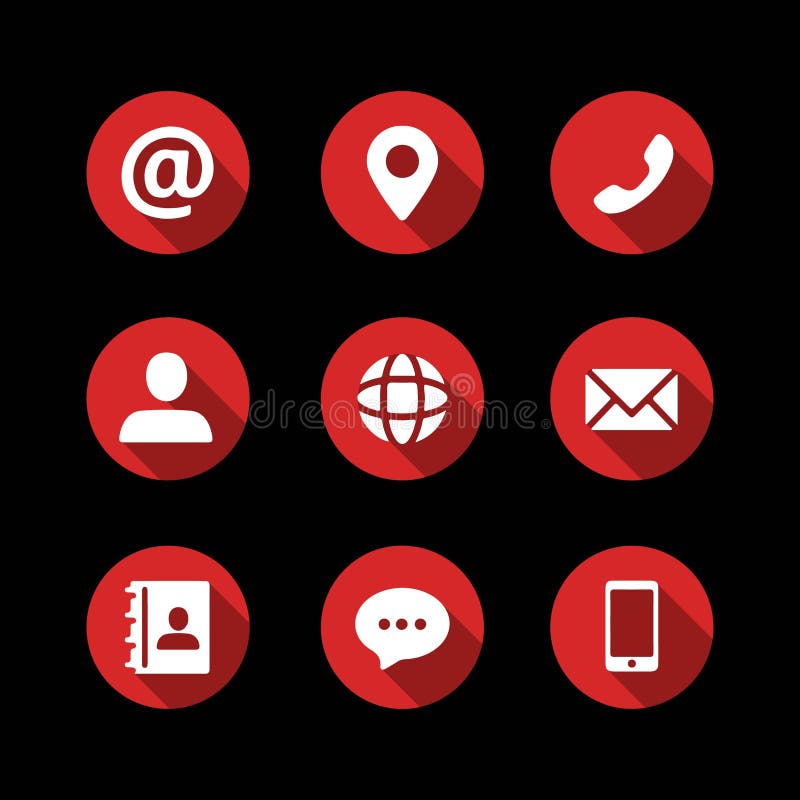 Contact Icon Vector Red Theme Stock Vector - Illustration of circle ...