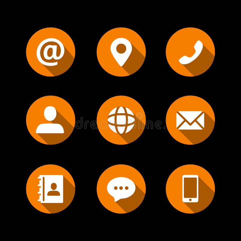 Contact Icon Vector Yellow Theme Stock Vector - Illustration of circle ...