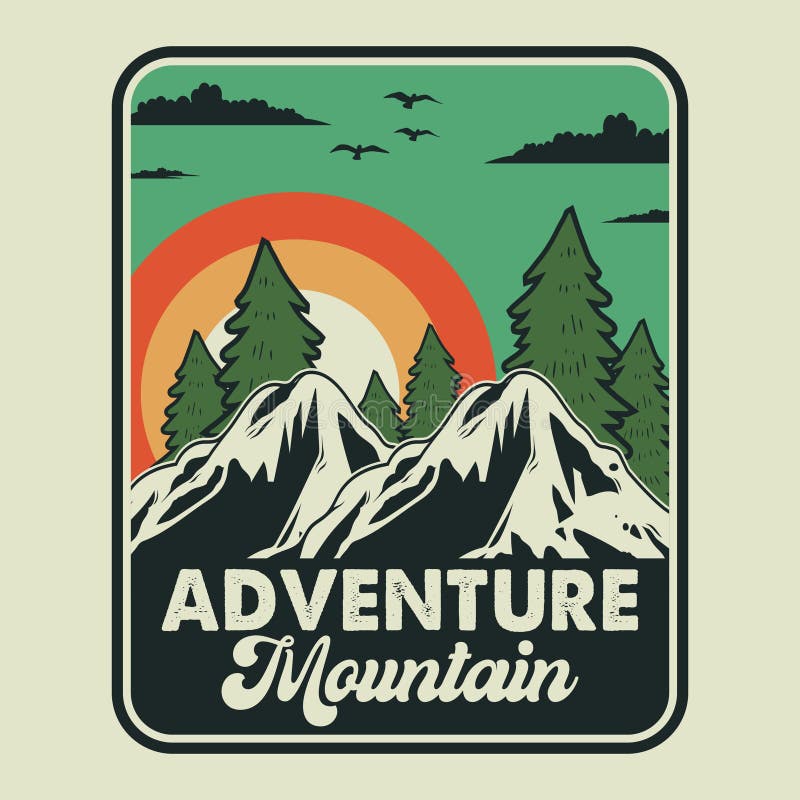 Adventure Emblem Patch Logo Poster Label Vector Illustration Retro ...
