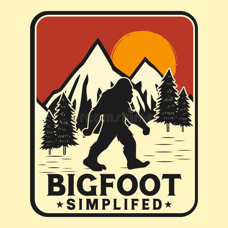 Bigfoot Emblem Patch Logo Poster Label Vector Illustration Retro ...