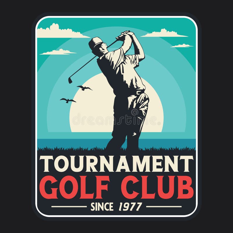Golfing Emblem Patch Logo Poster Label Vector Illustration Retro ...