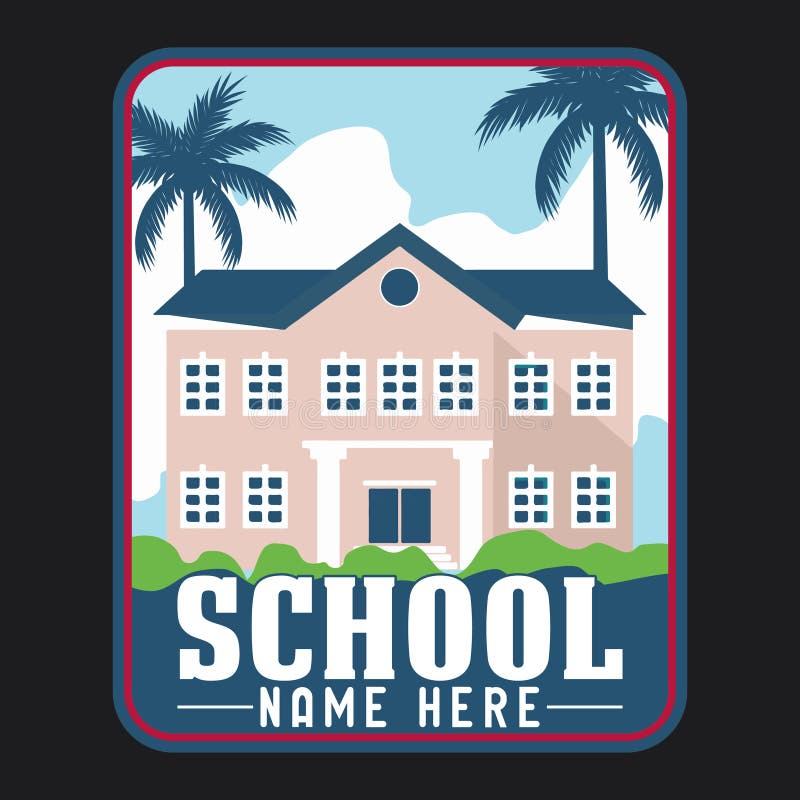 School Emblem Patch Logo Poster Label Illustration Retro Vintage Badge ...