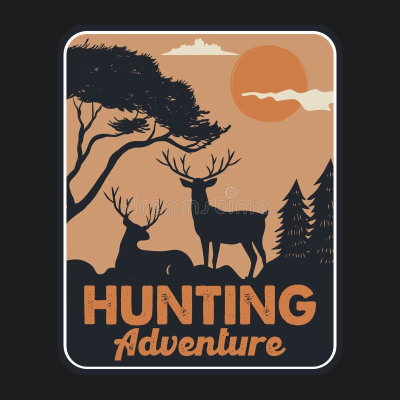 Hunting Adventure Emblem Patch Logo Poster Label Vector Illustration ...