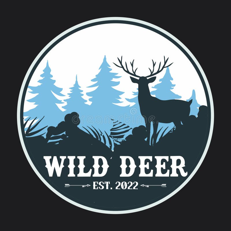 Mountain Dear Adventure Emblem Patch Logo Poster Label Vector ...