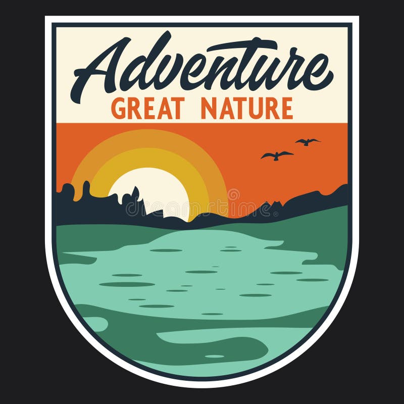 Mountain Outdoor Adventure Emblem Patch Logo Poster Label Vector ...