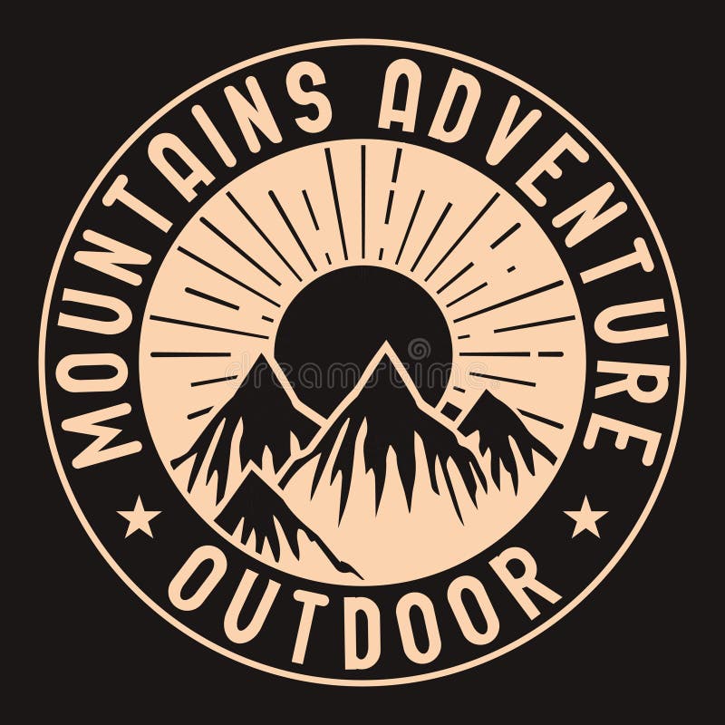 Mountain Outdoor Adventure Emblem Patch Logo Poster Label Vector ...