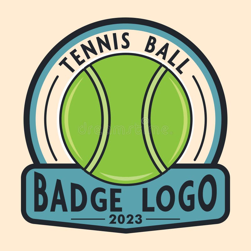 Tennis Ball Player Sports Emblem Patch Logo Poster Label Vector ...