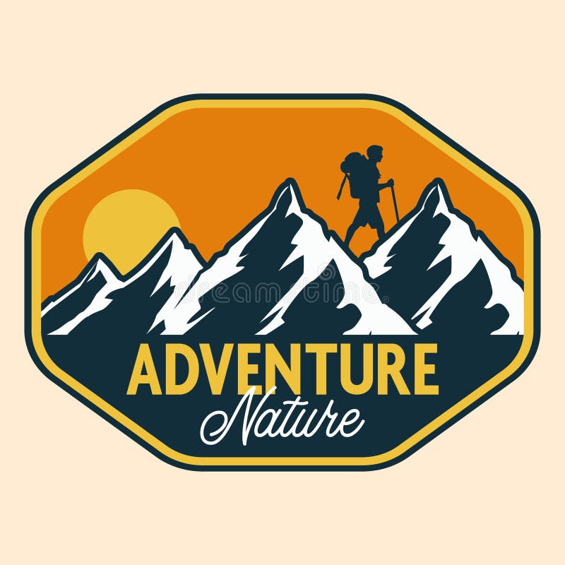 Mountain Outdoor Adventure Emblem Patch Logo Poster Label Vector ...