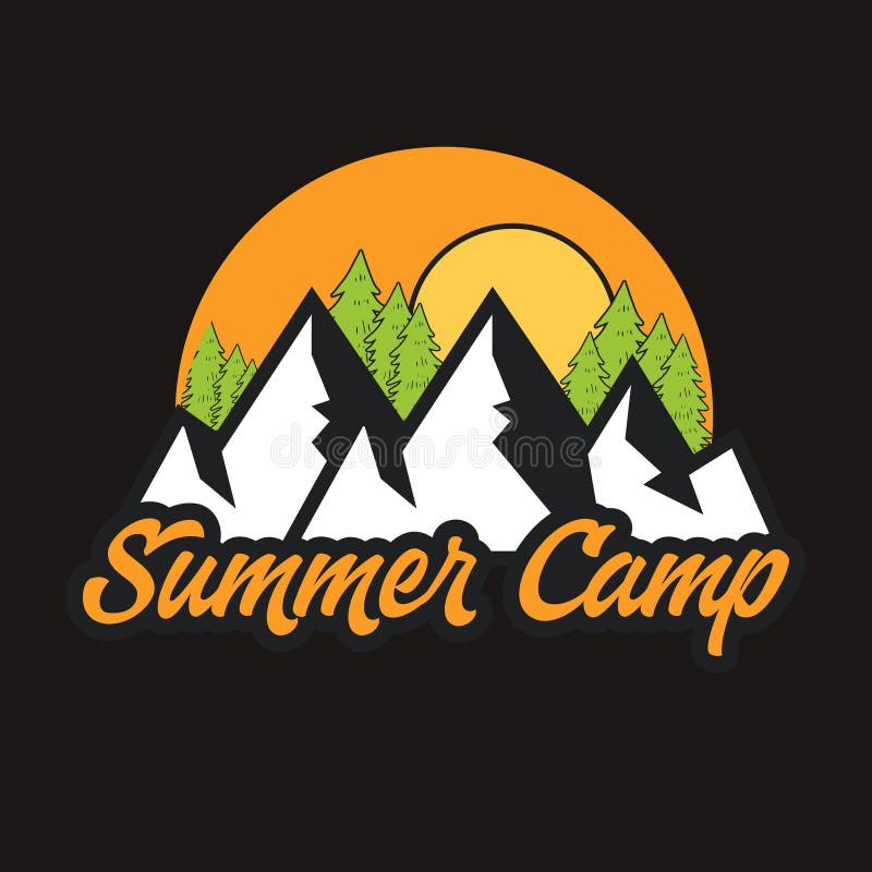 Summer Sunset Beach Emblem Patch Logo Poster Label Vector Illustration ...