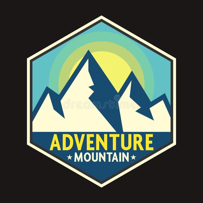Mountain Outdoor Adventure Emblem Patch Logo Poster Label Vector ...