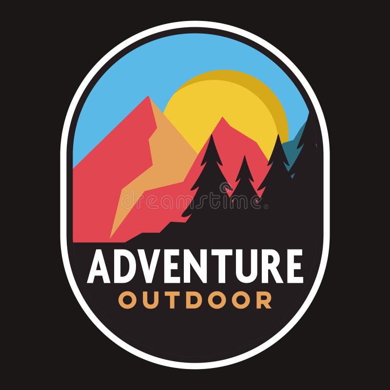 Mountain Outdoor Adventure Emblem Patch Logo Poster Label Vector ...