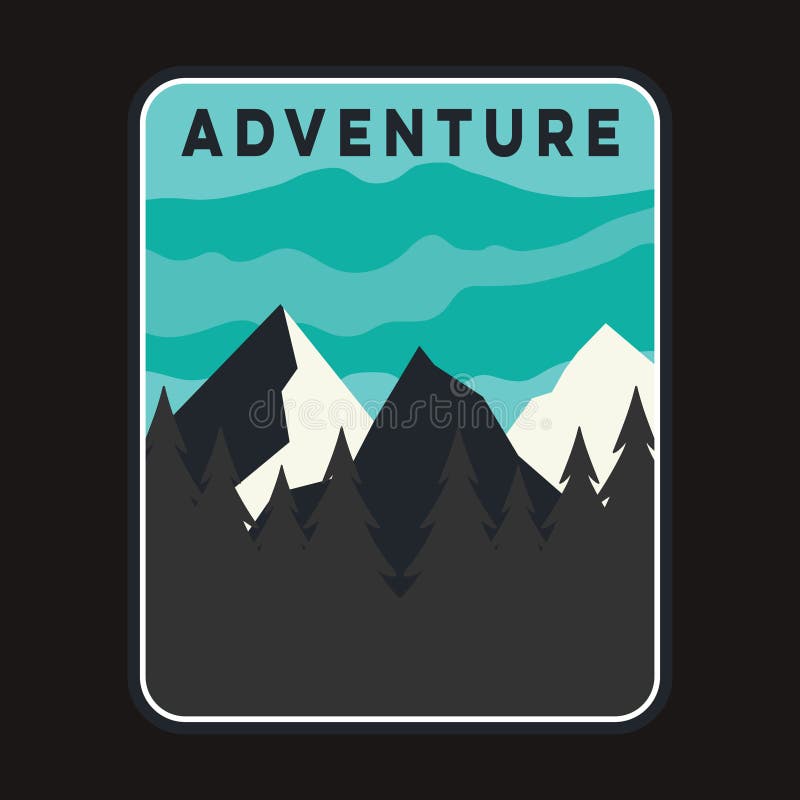 Mountain Outdoor Adventure Emblem Patch Logo Poster Label Vector ...