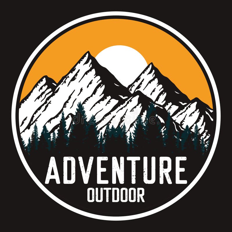 Mountain Outdoor Adventure Emblem Patch Logo Poster Label Vector ...
