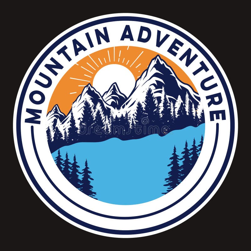 Mountain Outdoor Adventure Emblem Patch Logo Poster Label Vector ...