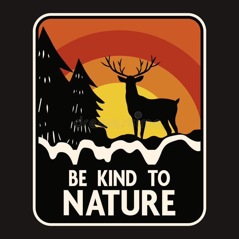 Mountain Outdoor Dear Emblem Patch Logo Poster Label Vector ...