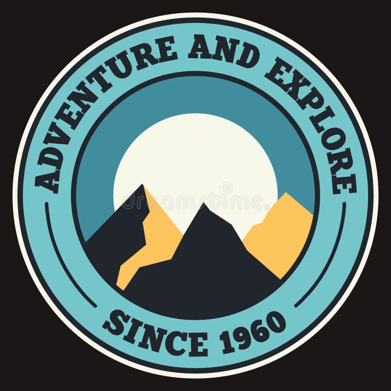 Mountain Outdoor Adventure Emblem Patch Logo Poster Label Vector ...