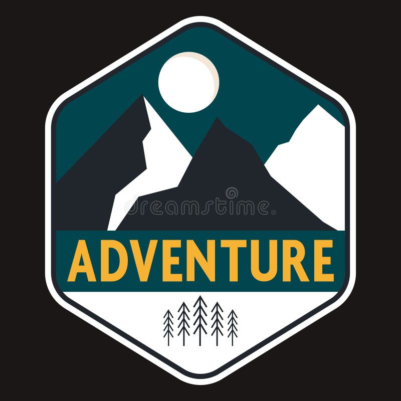 Mountain Outdoor Adventure Emblem Patch Logo Poster Label Vector ...