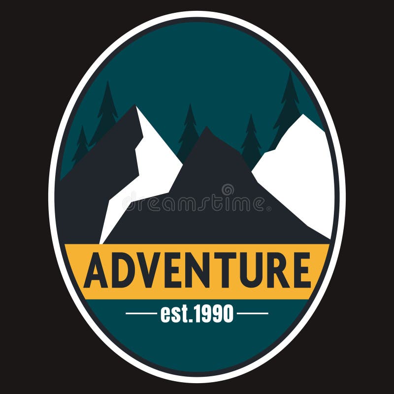 Mountain Outdoor Adventure Emblem Patch Logo Poster Label Vector ...