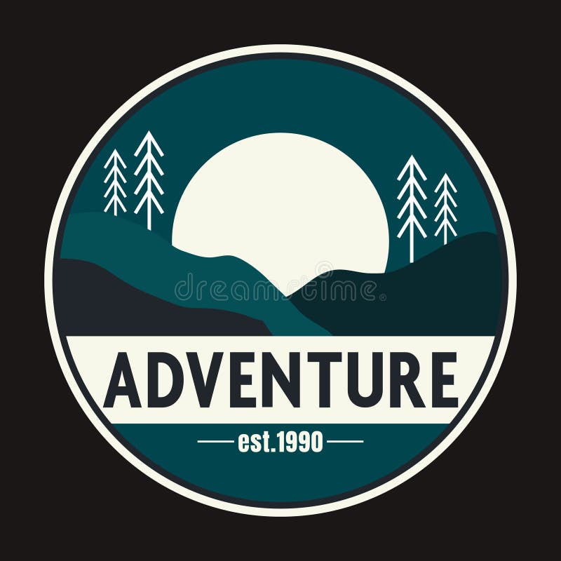 Mountain Outdoor Adventure Emblem Patch Logo Poster Label Vector ...