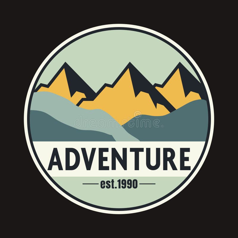 Mountain Outdoor Adventure Emblem Patch Logo Poster Label Vector ...