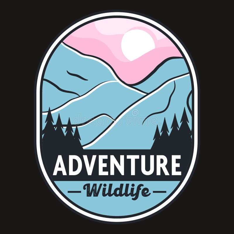 Mountain Outdoor Adventure Emblem Patch Logo Poster Label Vector ...