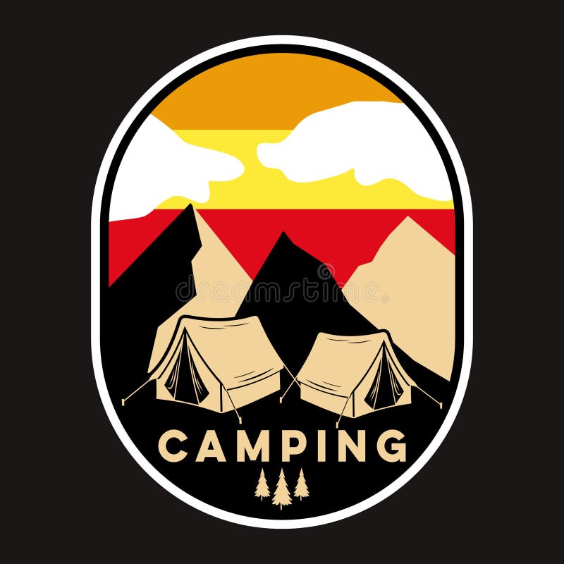 Mountain Adventure Camping Emblem Patch Logo Poster Label Vector ...