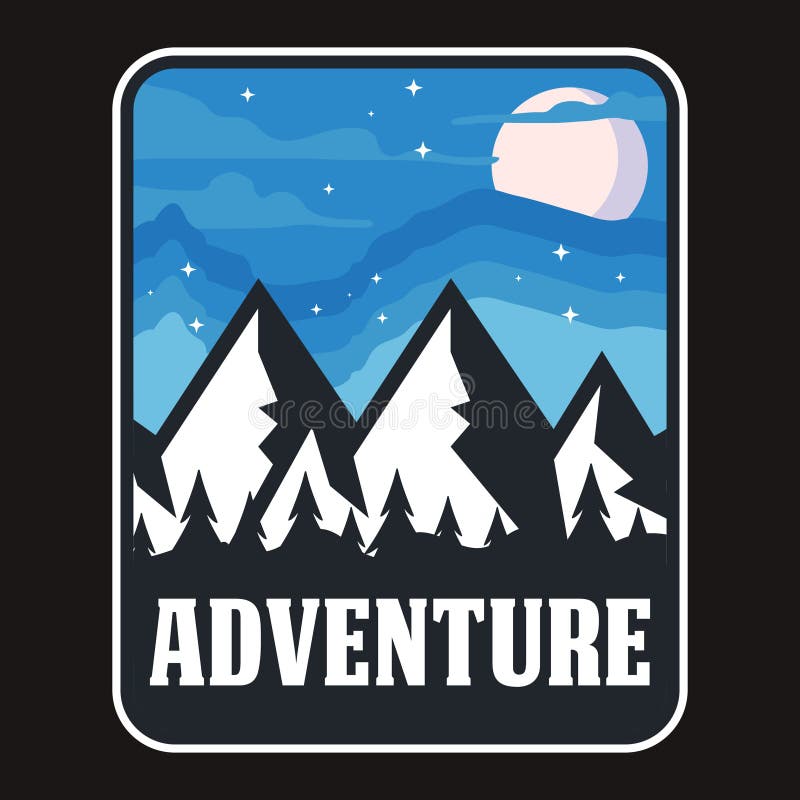 Mountain Adventure Emblem Patch Logo Poster Label Vector Illustration ...