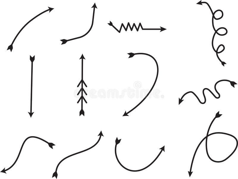 Direction Set of Random Arrows is Black Stock Vector - Illustration of ...