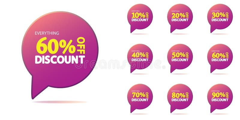 Purple Bubble Speech Special Offer, Coupons, and Off Discount Set ...
