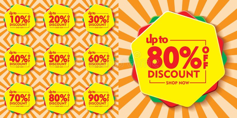 Yellow Hexagon Special Offer, Sale Banner, Coupons, and Off Discount ...
