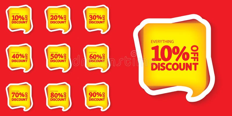 Yellow Bubble Speech Special Offer, Coupons, and Off Discount Set ...