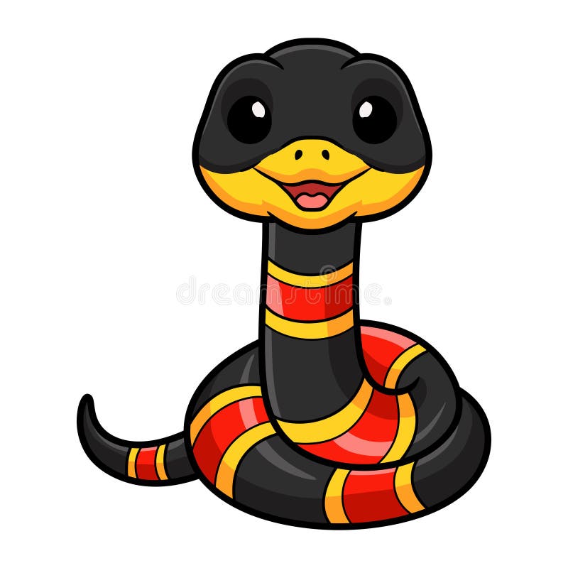 Cute Happy Coral Snake Cartoon Stock Vector - Illustration of cheerful ...