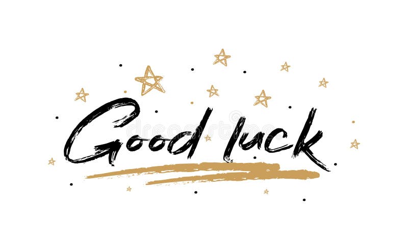 Good Luck Card. Beautiful Greeting Banner Poster Calligraphy ...