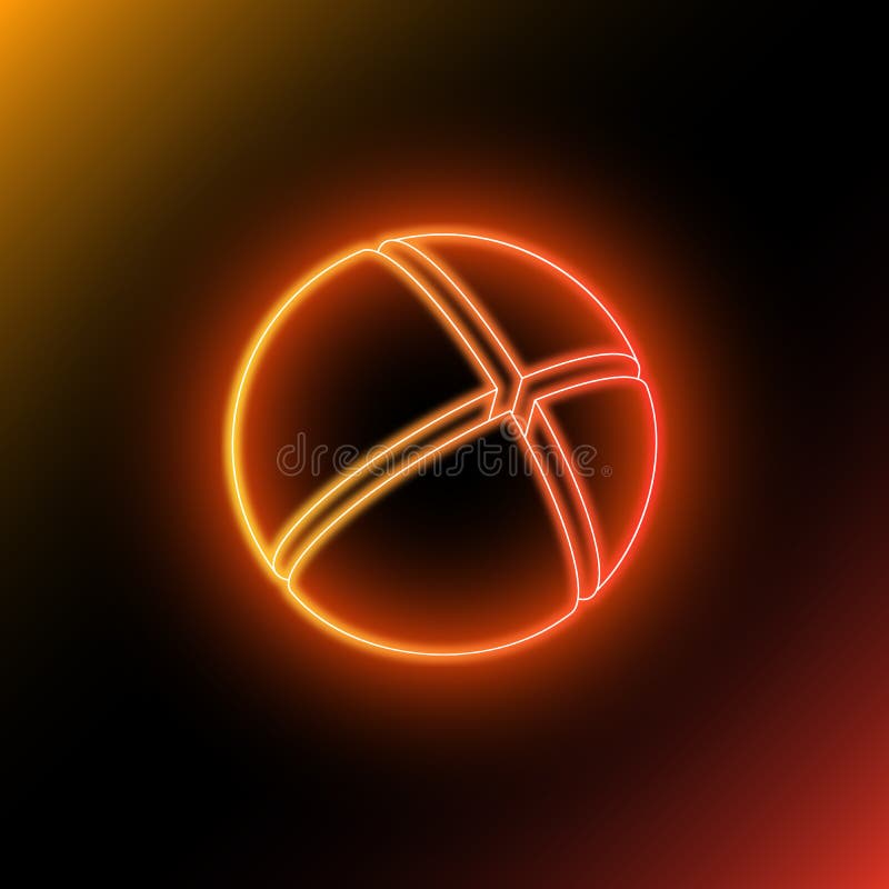 3d Neon Light Sphere Divided To Four Parts Stock Illustration ...