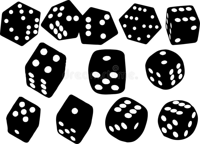 Dice silhouette Set, stock vector. Illustration of black - 267118692