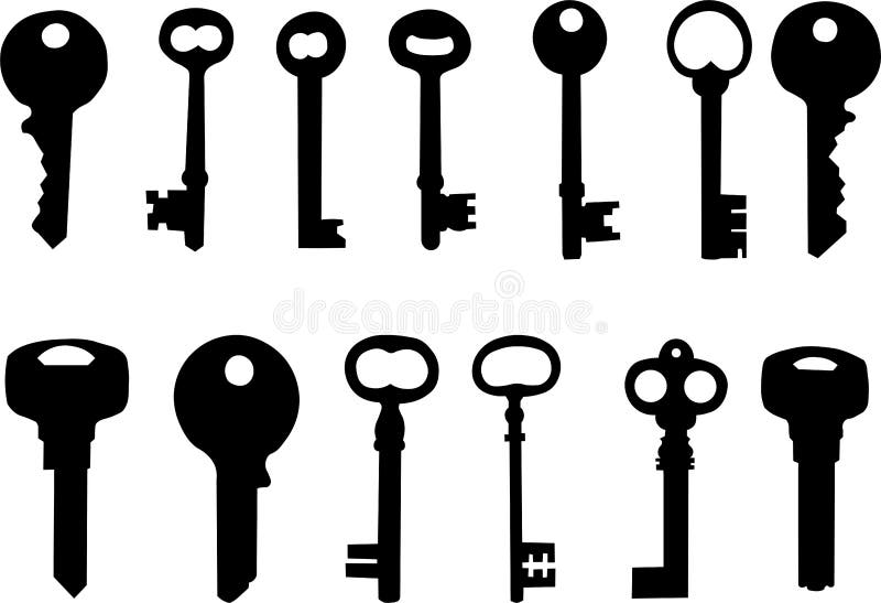 KEY silhouette Set stock vector. Illustration of enter - 267118847