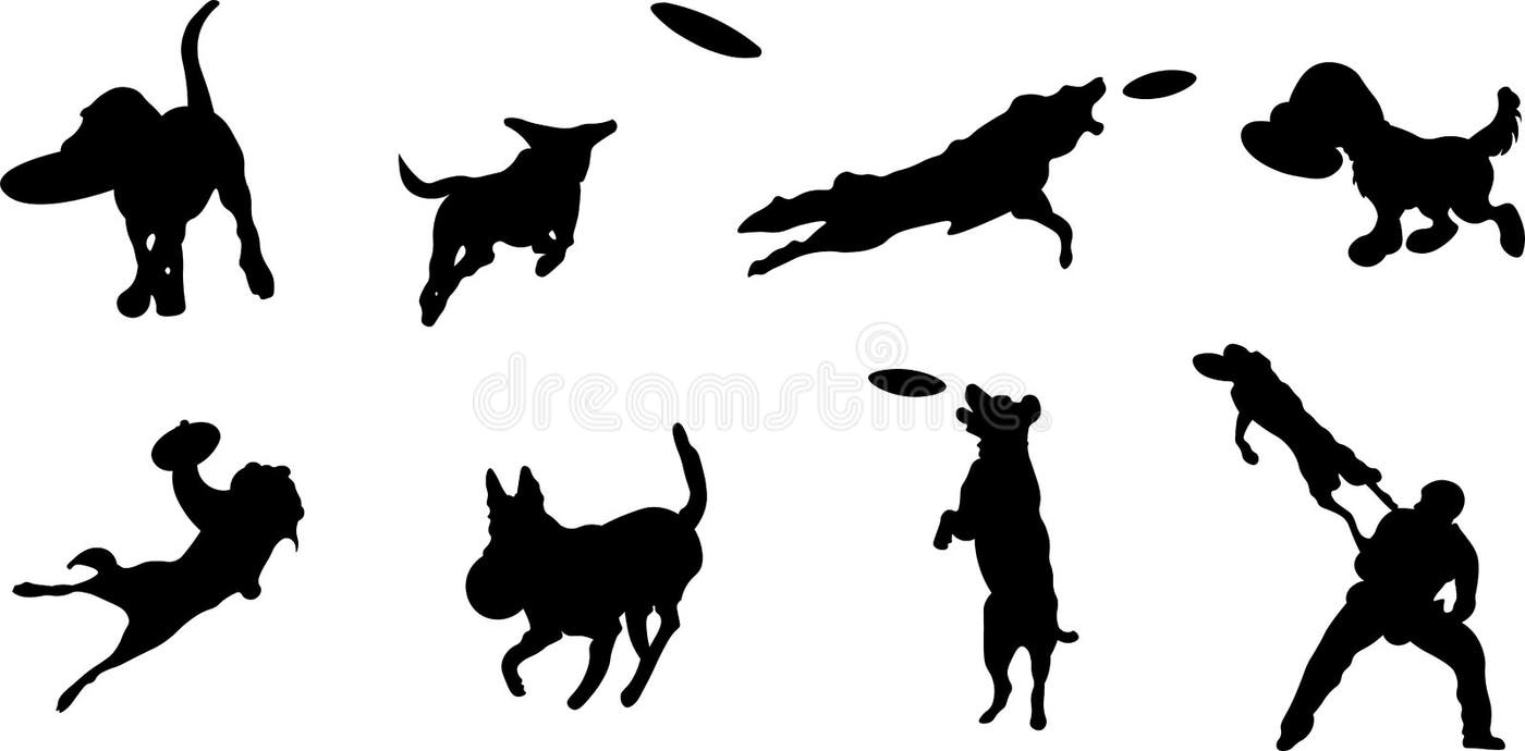 Dog Frisbee Silhouette Stock Illustrations – 112 Dog Frisbee Silhouette ...