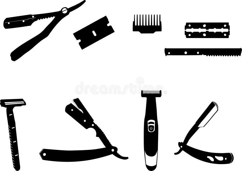 Blade Razor silhouette Set stock vector. Illustration of sword - 267121613