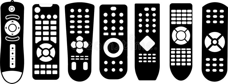 Remote Control Silhouette Set Stock Vector - Illustration of silhouette ...