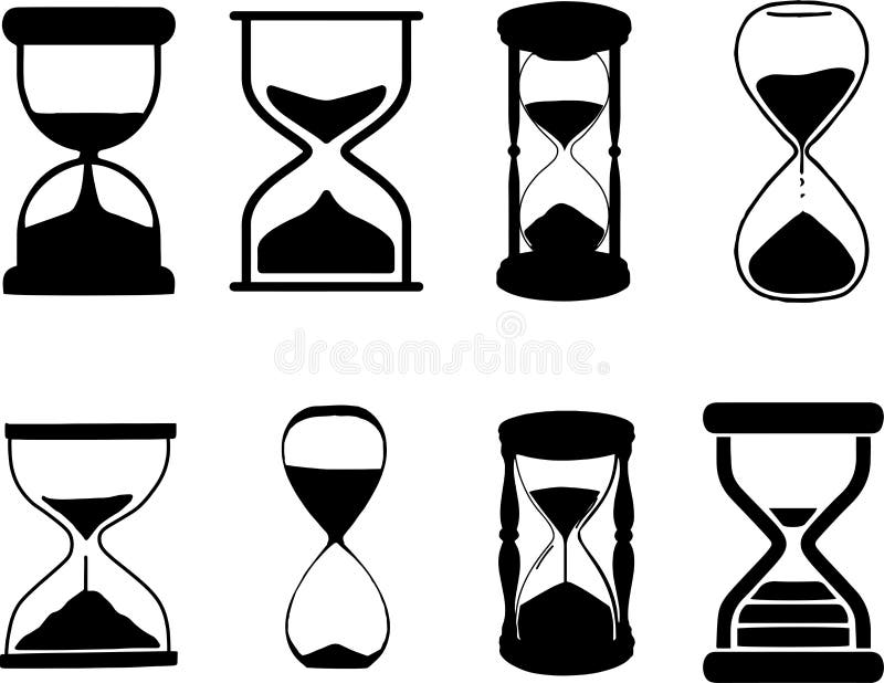 Hourglass silhouette set stock vector. Illustration of website - 267121762