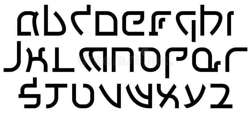 Stylized Hebrew Alphabet.Vector Decorative Font. Stock Illustration ...