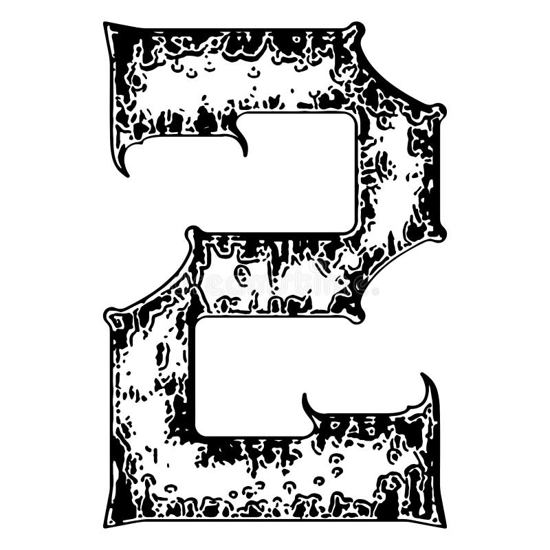 Neo-gothic Decorative Number.Vector Medieval Font. Stock Illustration ...