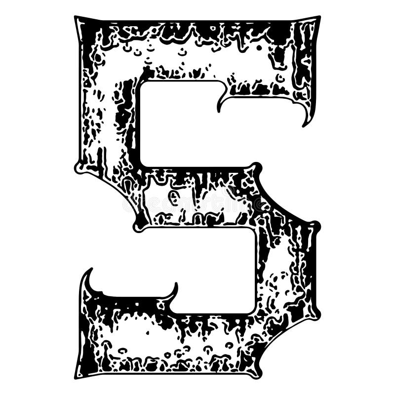 Neo-gothic Decorative Number.Vector Medieval Font. Stock Illustration ...