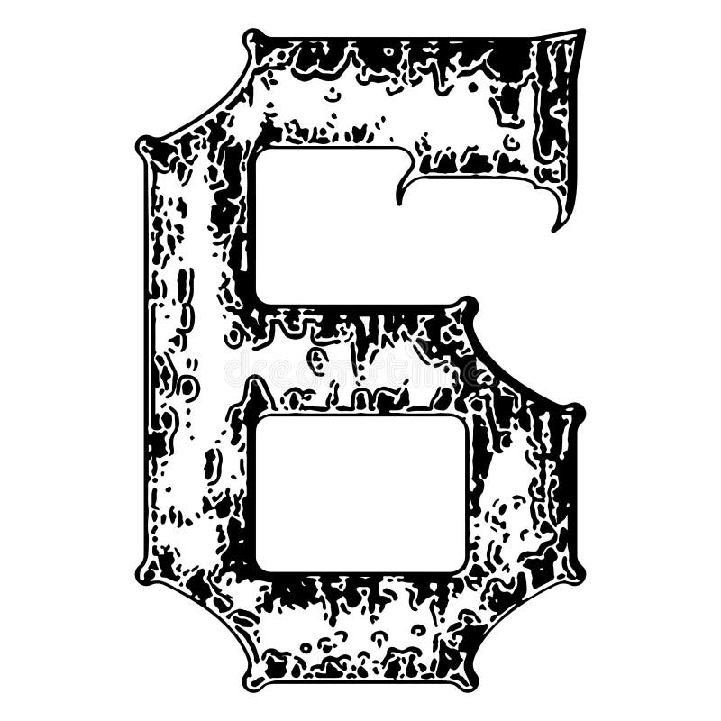 Neo-gothic Decorative Number.Vector Medieval Font. Stock Illustration ...