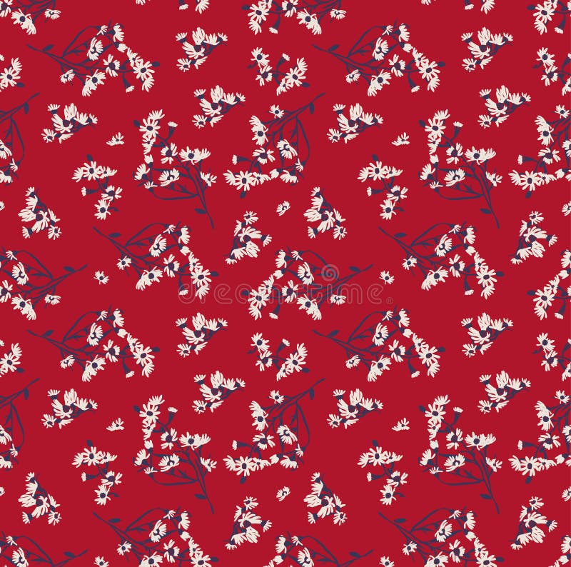 Vector Seamless Pattern. Beautiful Pattern in Small Flower. Small White ...