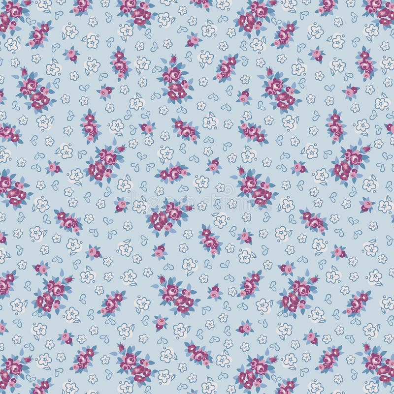 Seamless Cute Bright Colorful Ditsy Flower Pattern in Vector Stock ...